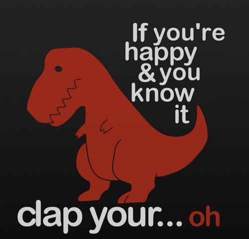 clapping t rex - RandyElster.com